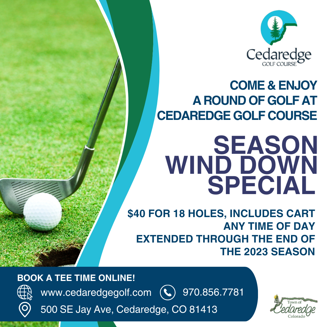 Rates, Passes and Fees - Cedaredge Golf Course Rates; Passes; Fees